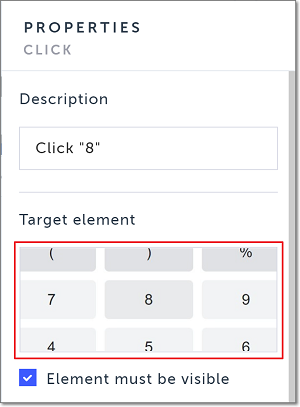Editing Target Element Properties