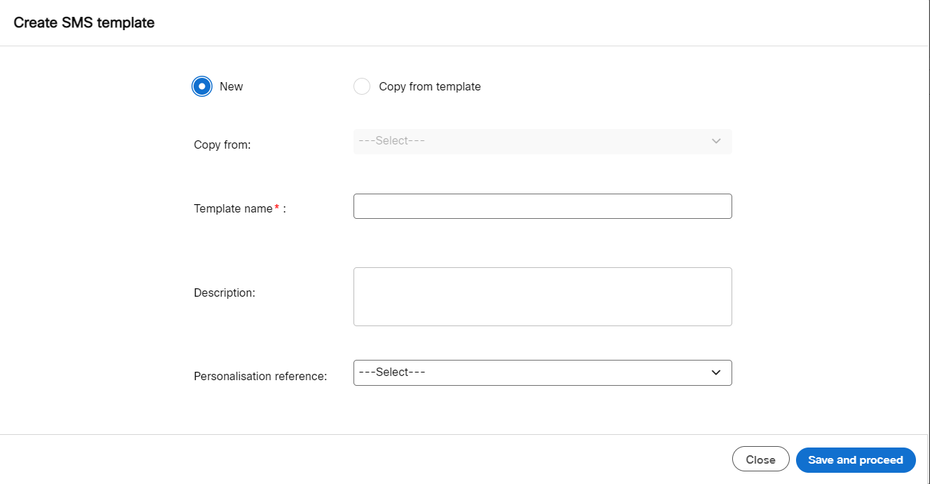 Create an SMS Template