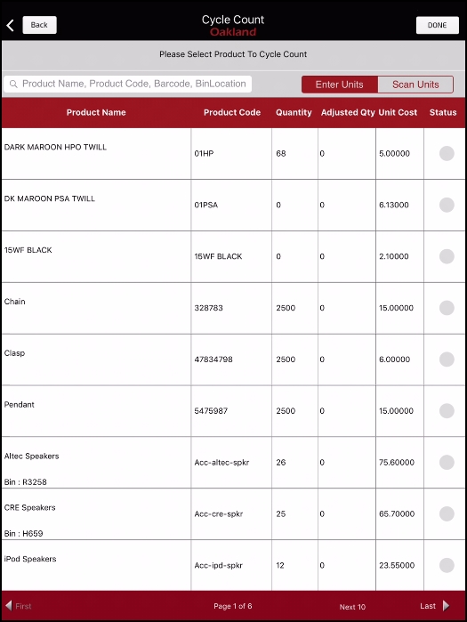 - Cycle Count Product List Customization