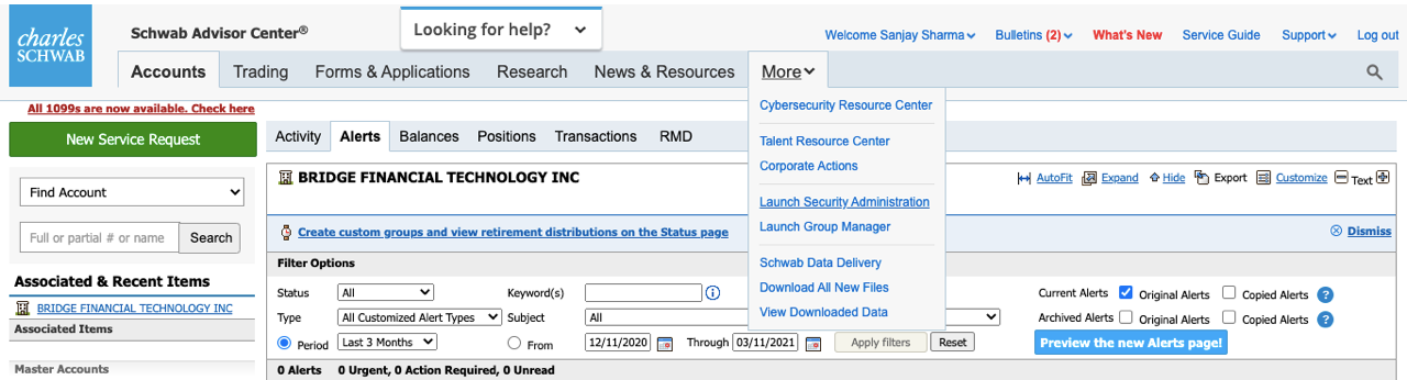 Schwab Data Feed Authorization