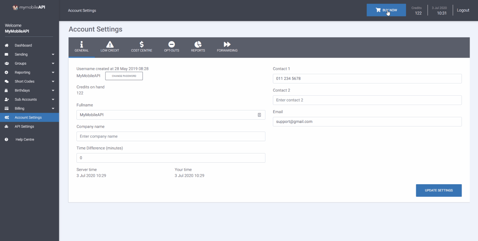 Updating your Account Details