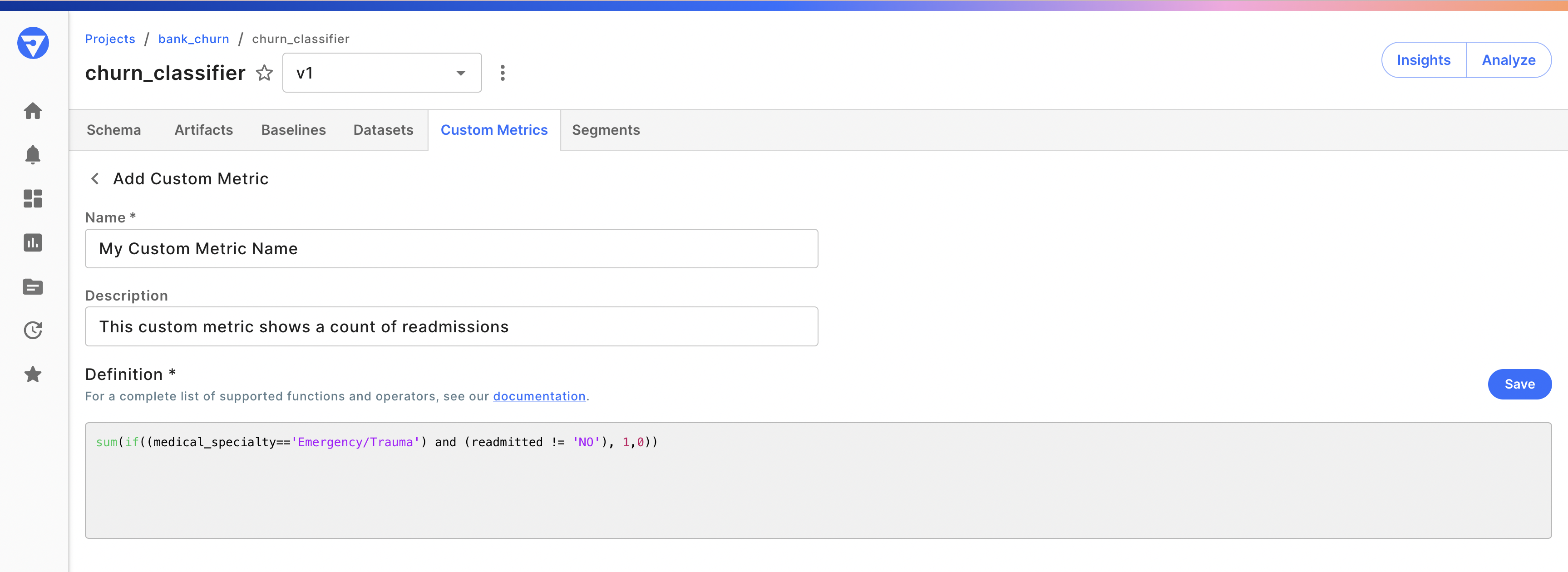 Custom Metrics Custom Metrics