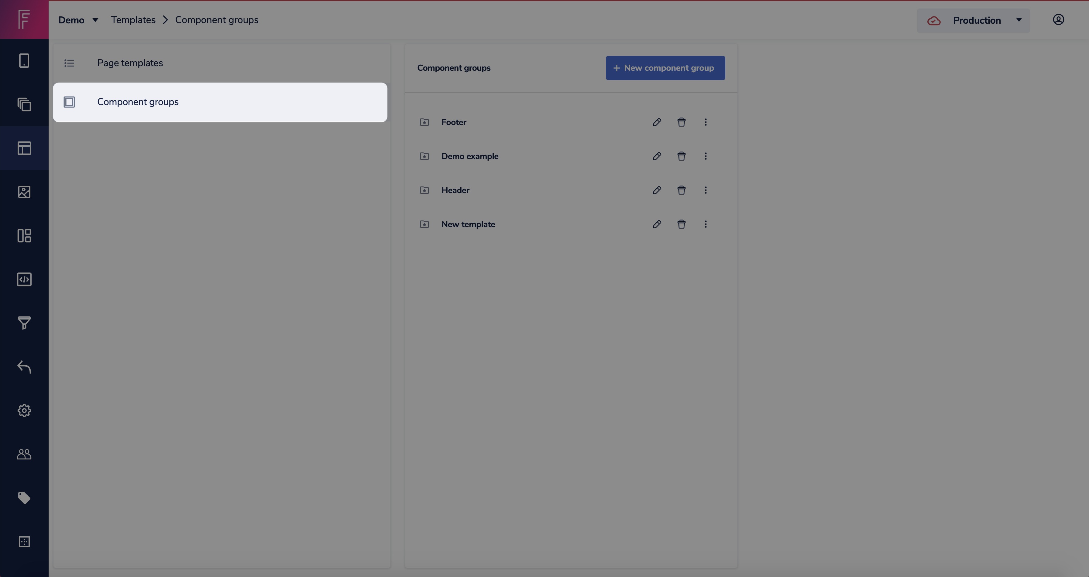 Creating a component group