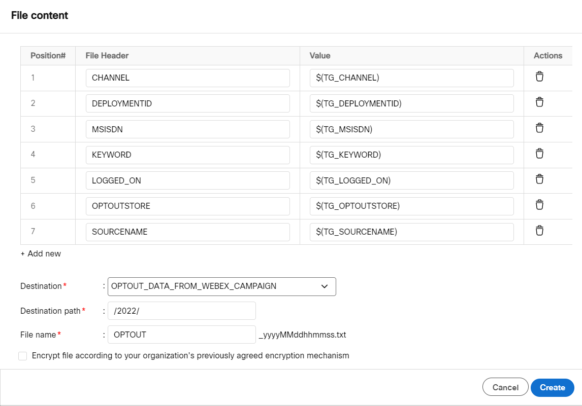 Exporting CAMP_OPTOUT_DATA daily to SFTP using File Channel