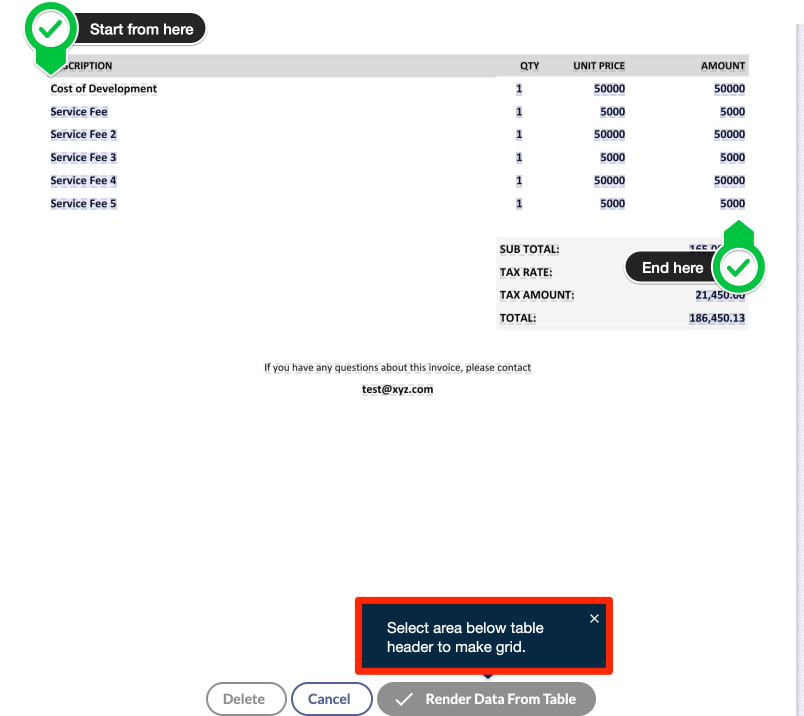 How to use the Table Grid?