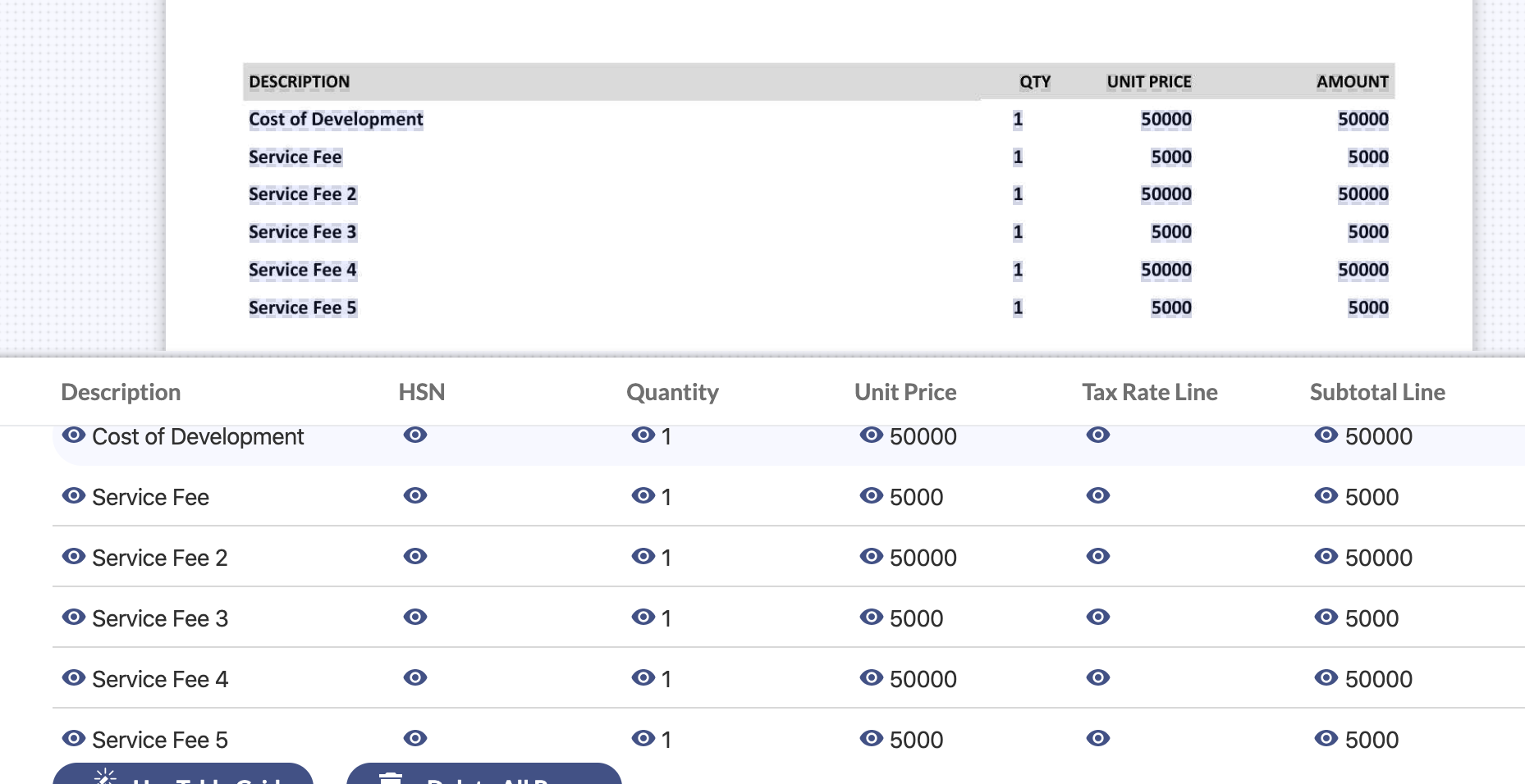 How to use the Table Grid?