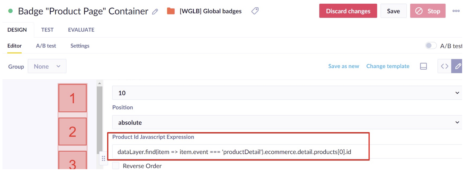 Global and product-specific badges