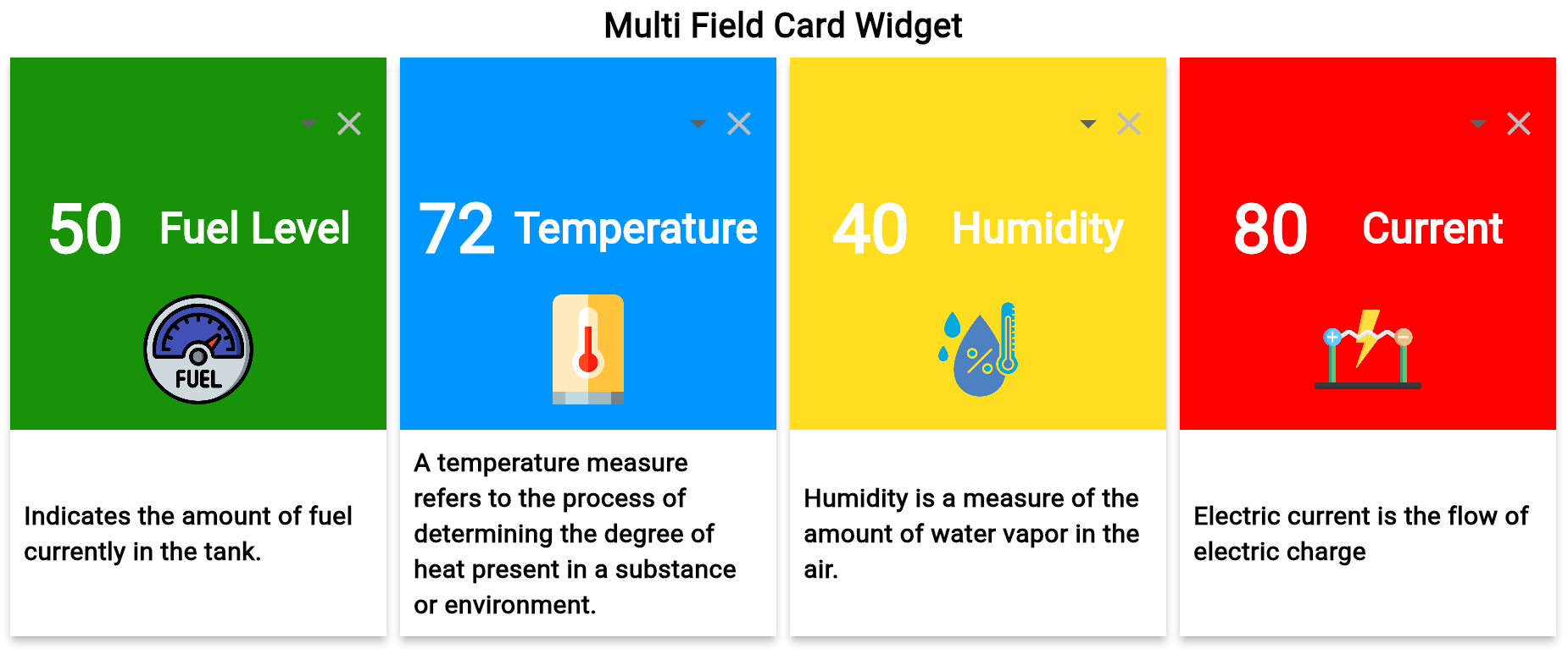 Multi Field Card Widget