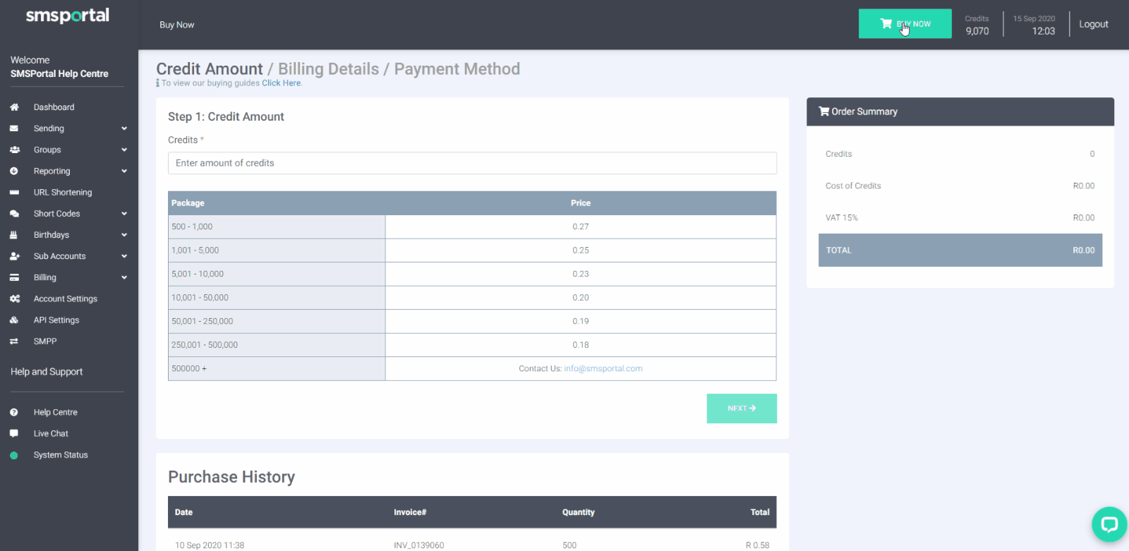Requesting an Invoice (EFT)