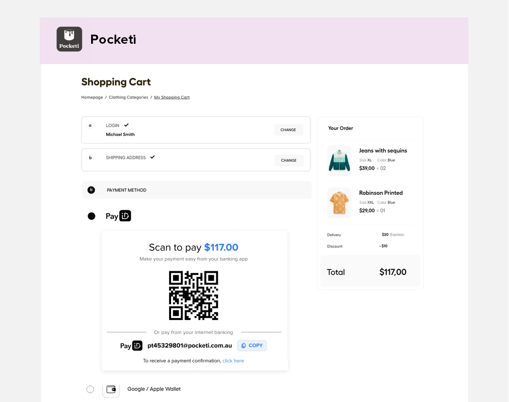 PayID Checkout app