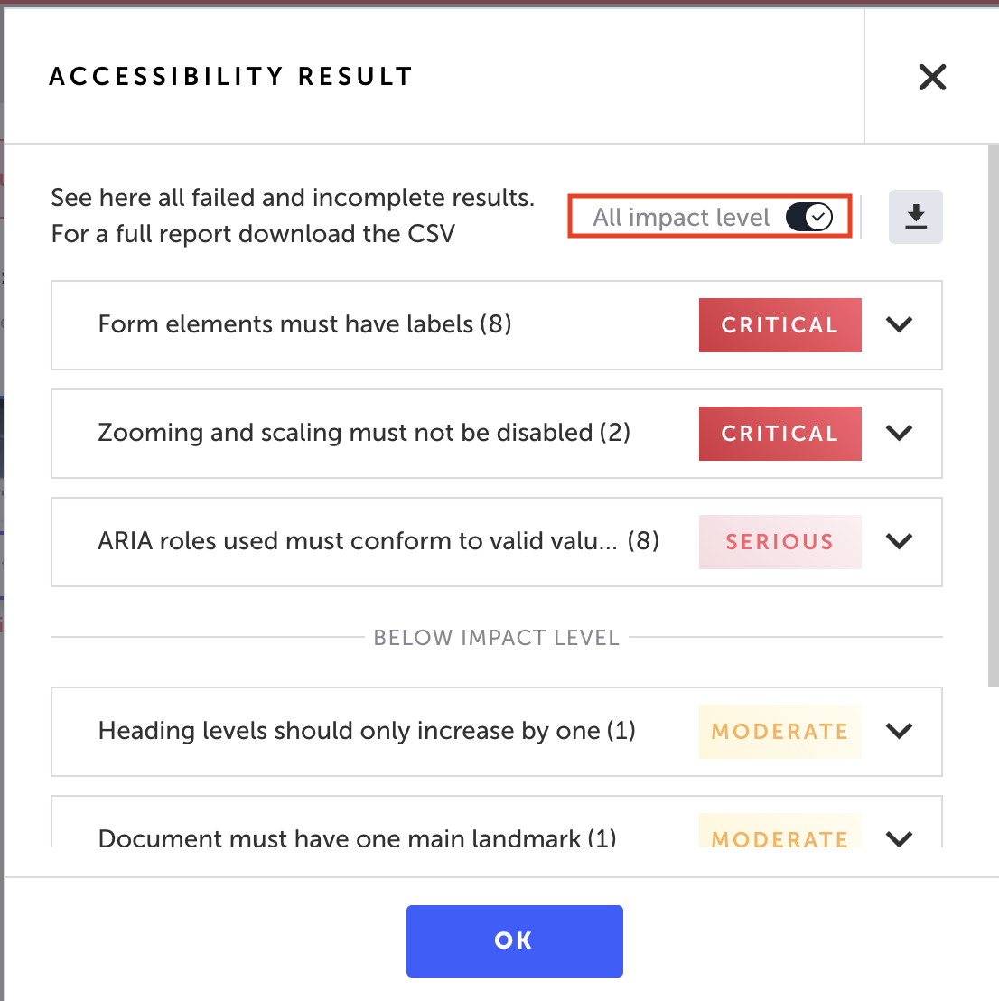 Page Accessibility Validation