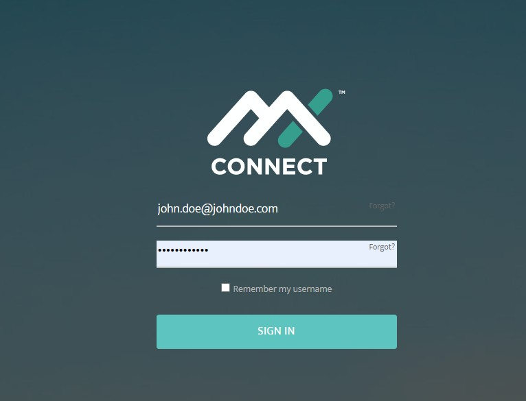Signing into MX Connect