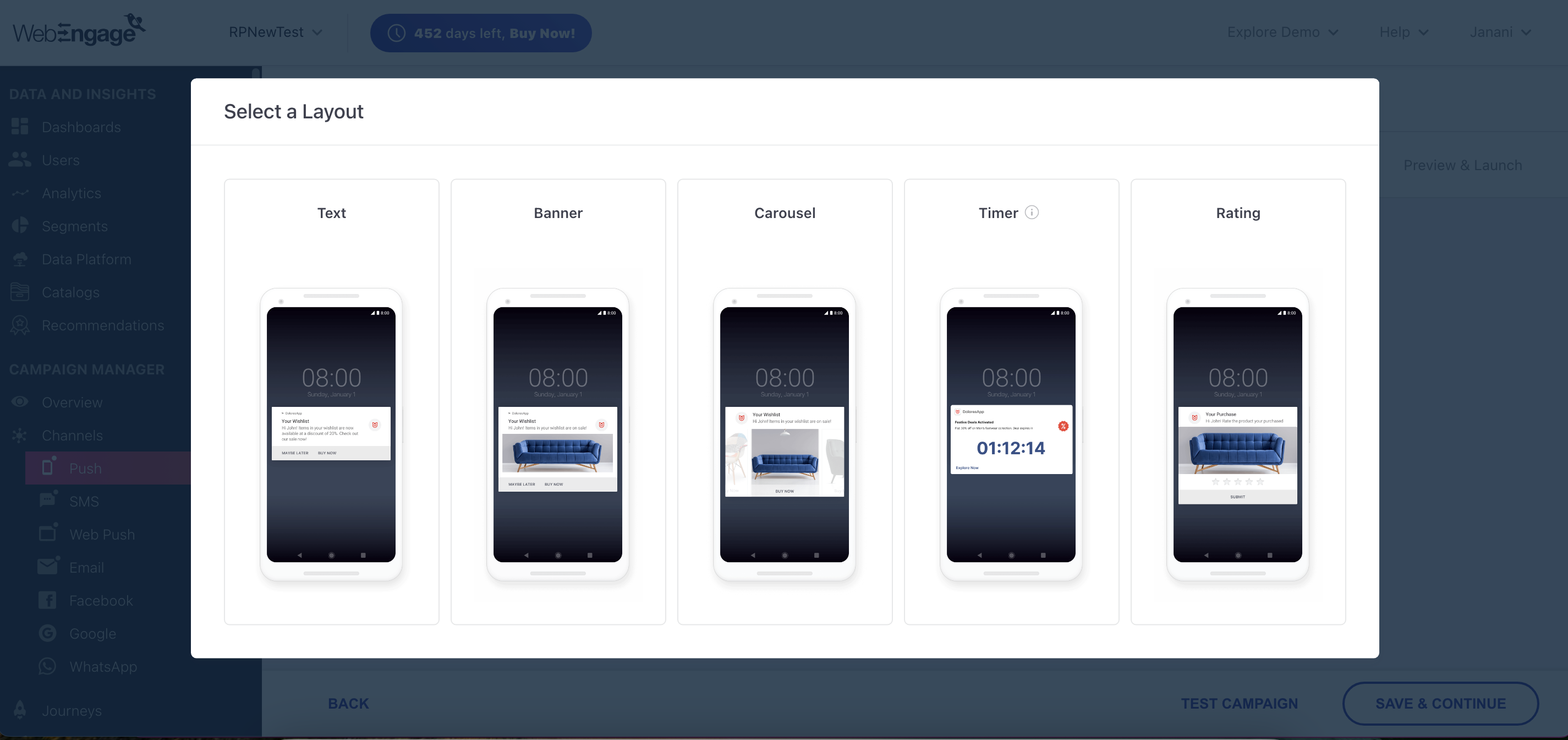 Creating Push Campaigns