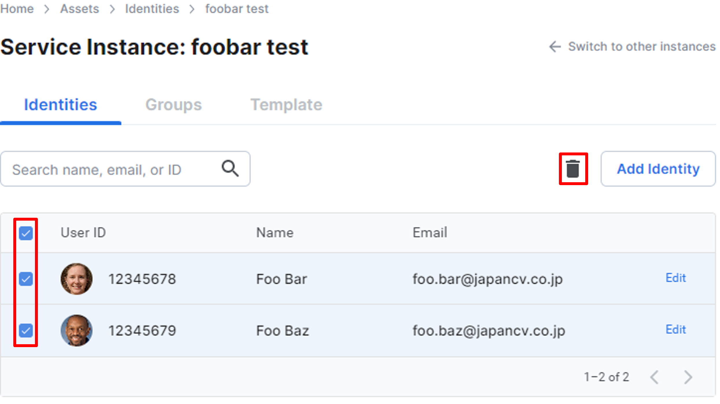 Single Identity Operations