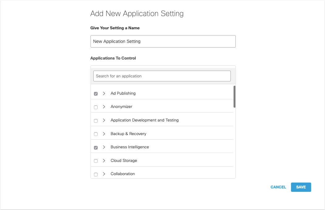 Add an Application Setting