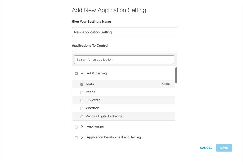 Add an Application Setting