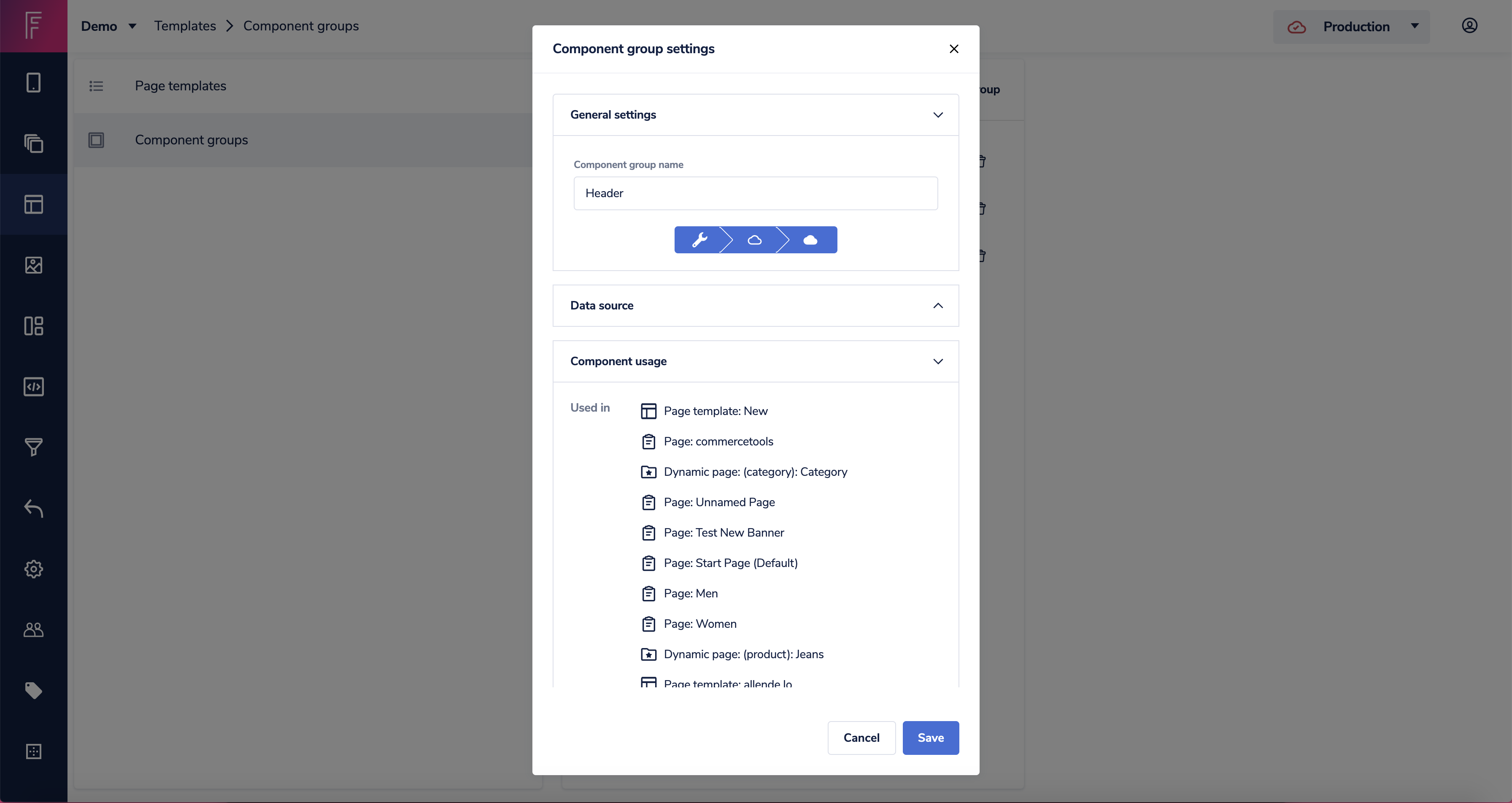 Creating a component group