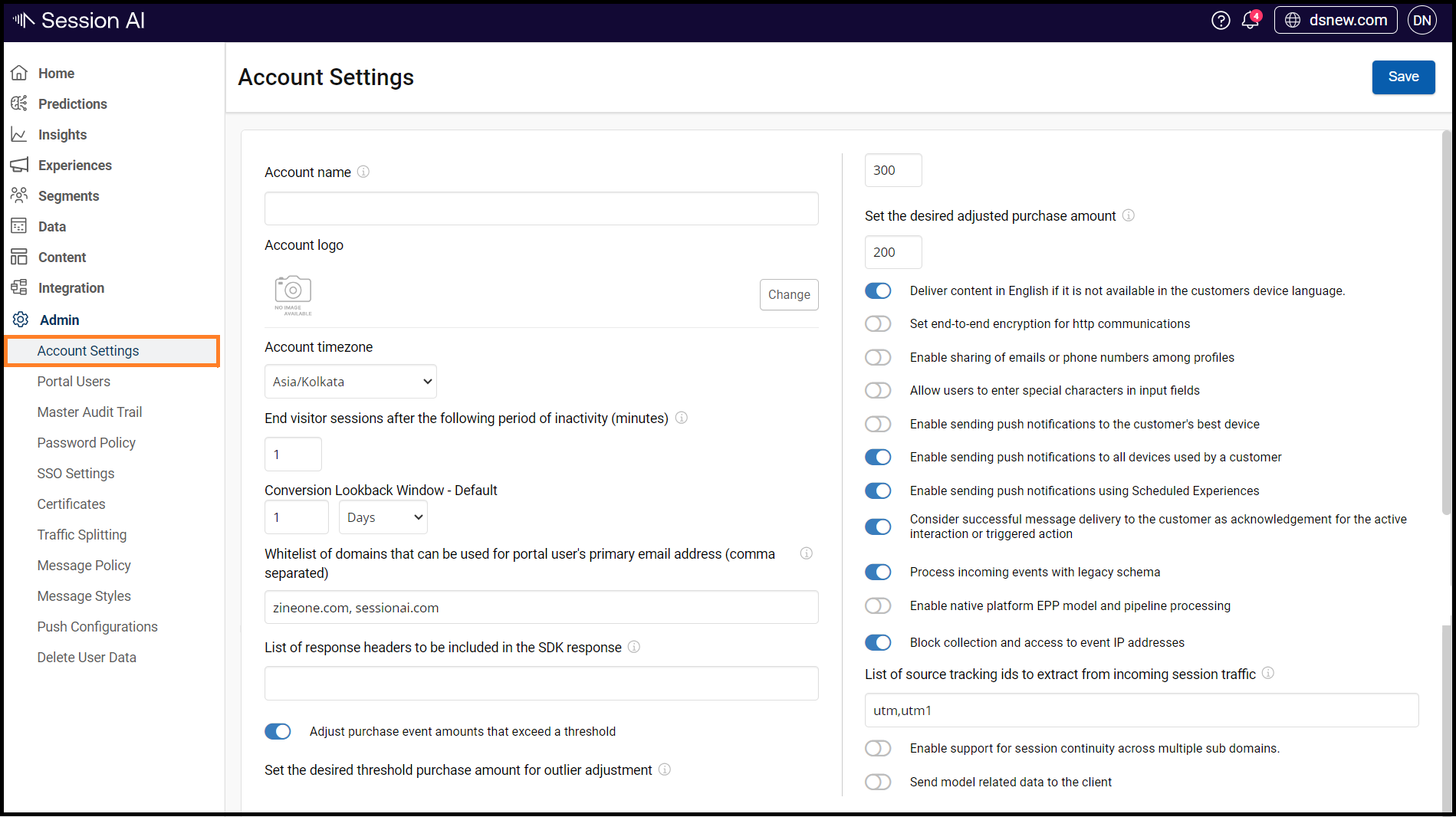 Configuring Account Settings Configuring Account Settings