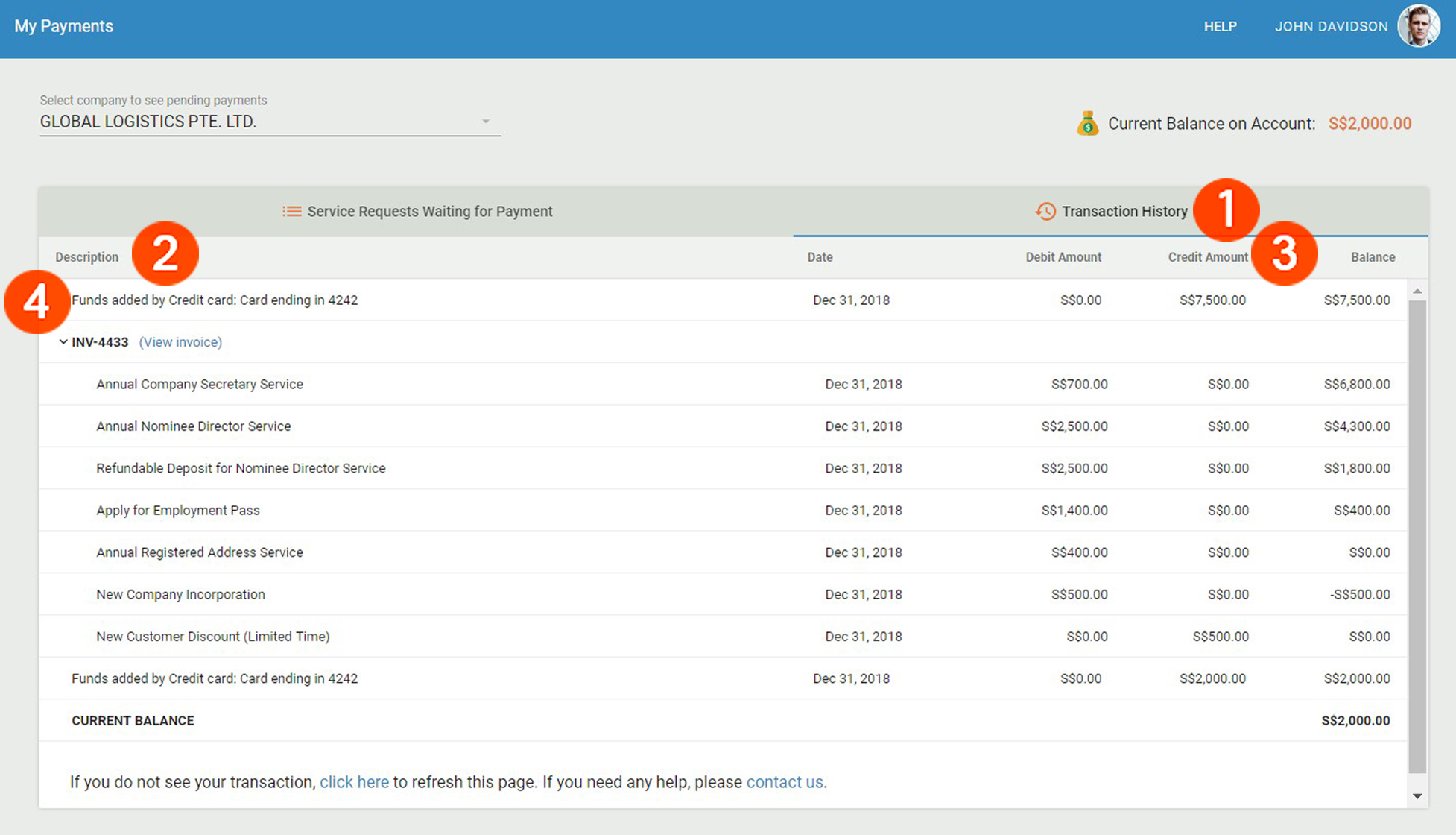 View Payment History