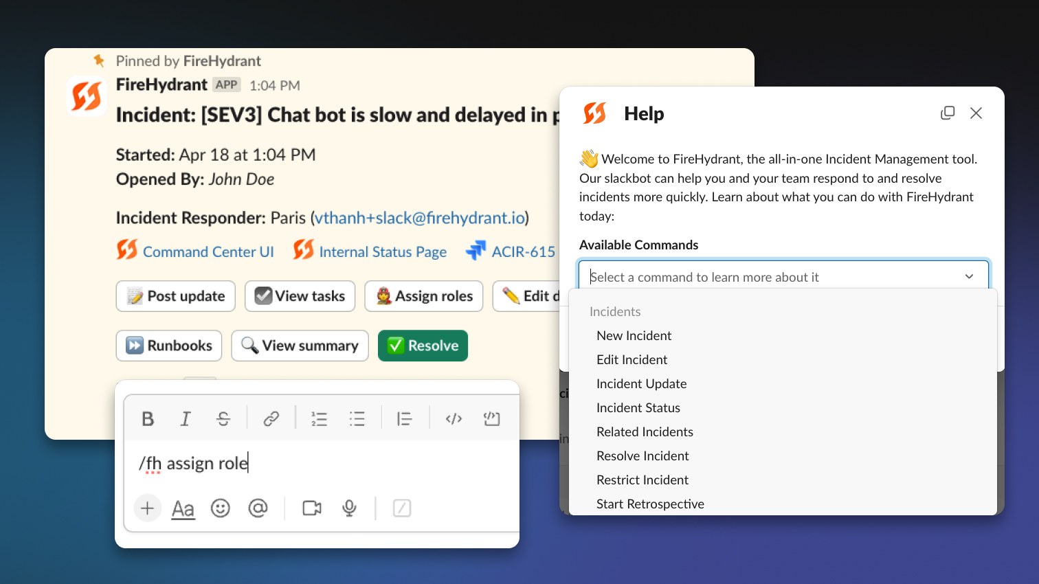 Slackbot Commands | FireHydrant