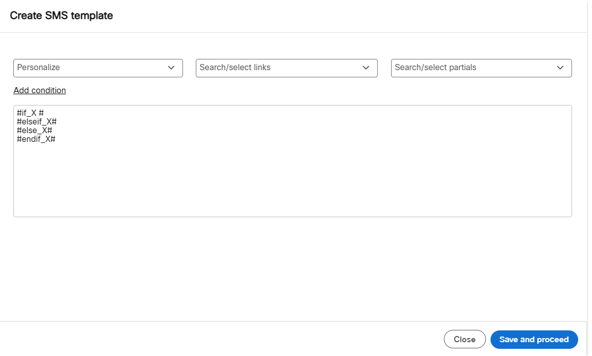 Create an SMS Template