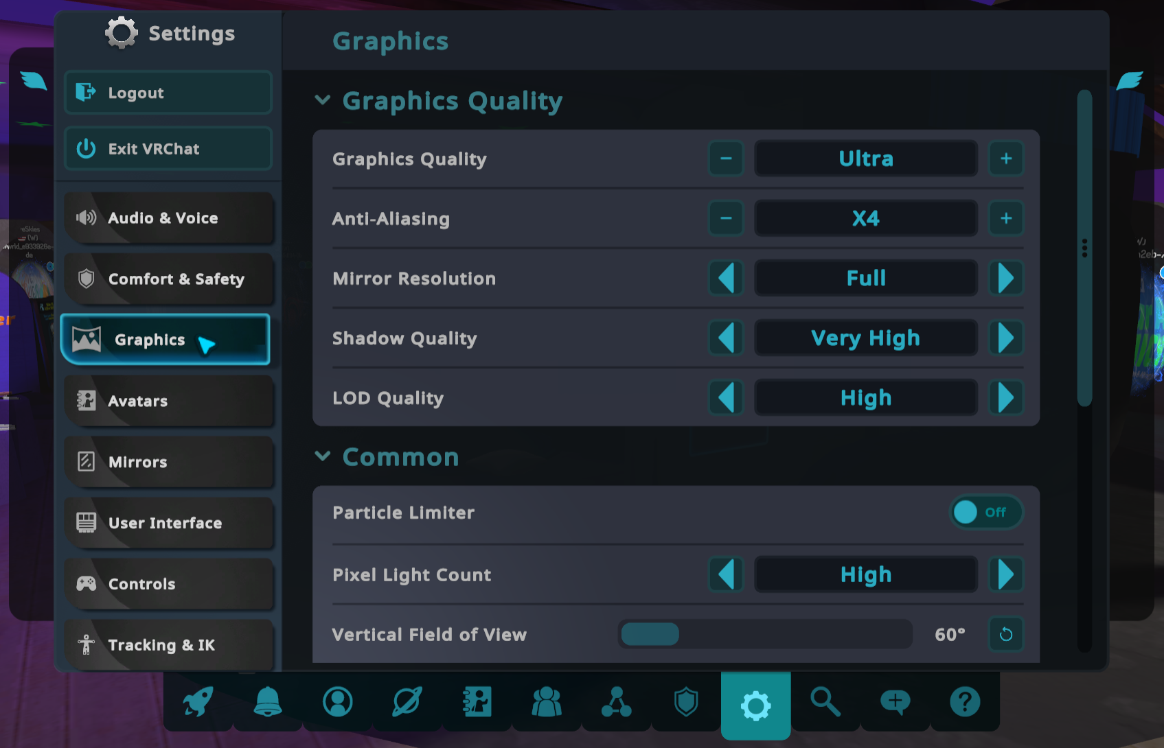 VRChat Performance Options
