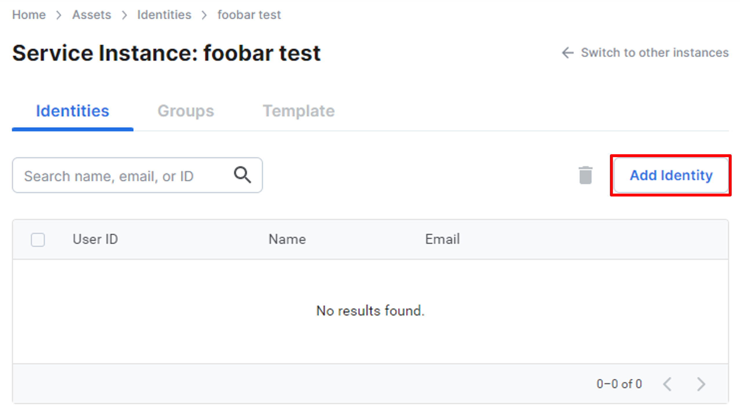 Single Identity Operations