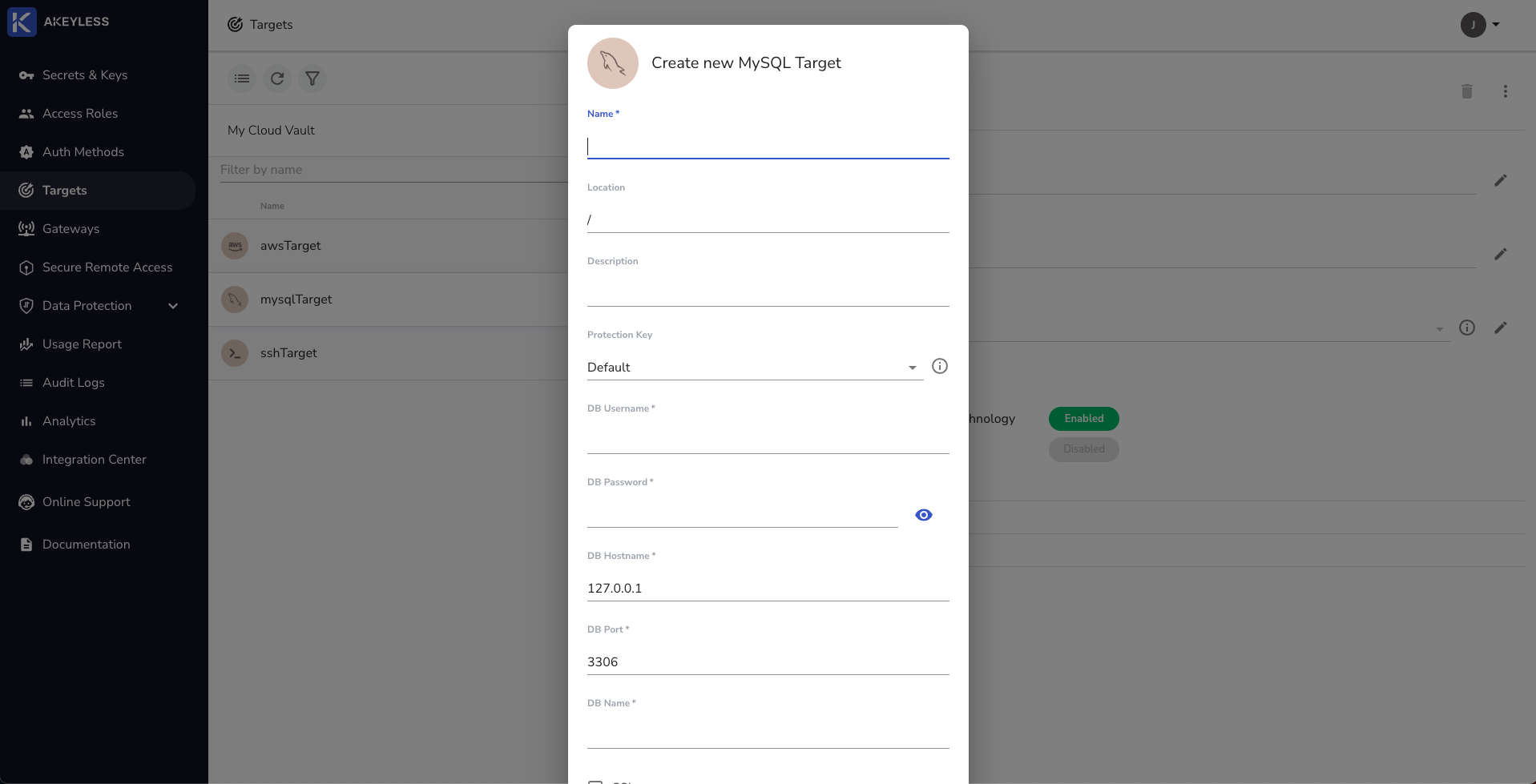 Creating and Configuring Targets