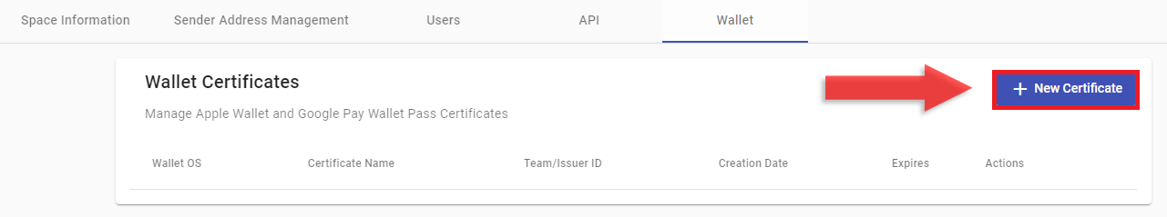 Add your Wallet Certificate