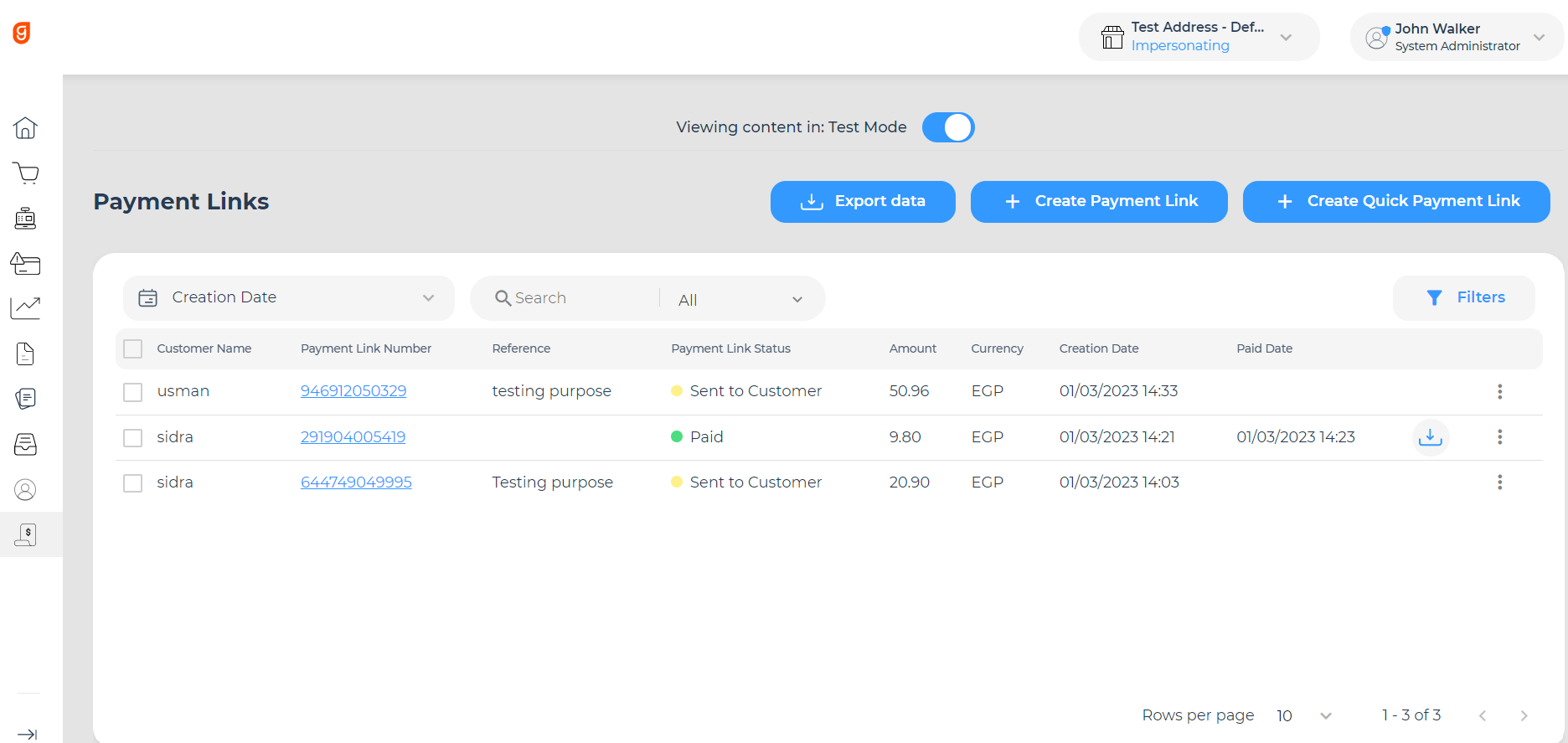 Pay by Link - Portal