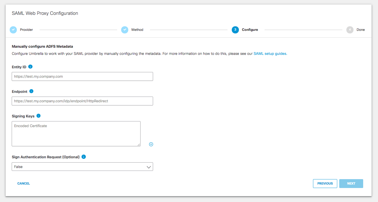 Configure ADFS for SAML