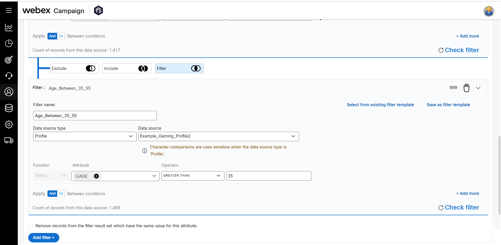 Changing the sequence of filters