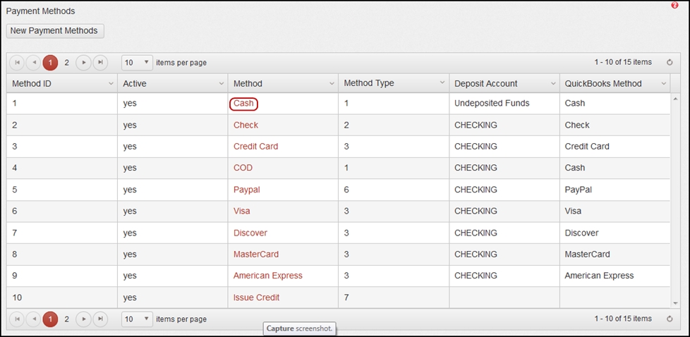 - Mapping Payment Methods