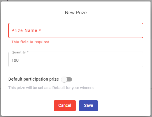 Prize Configuration