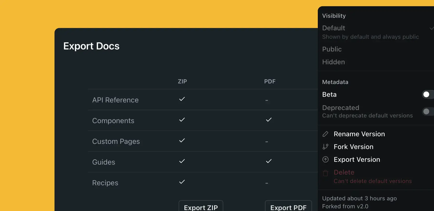 Export Documentation in ReadMe Refactored
