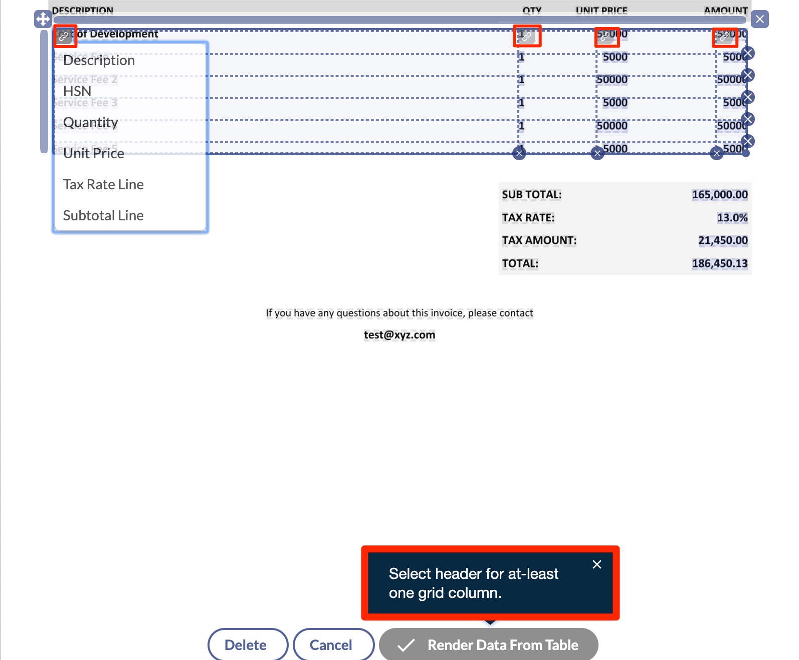 How to use the Table Grid?