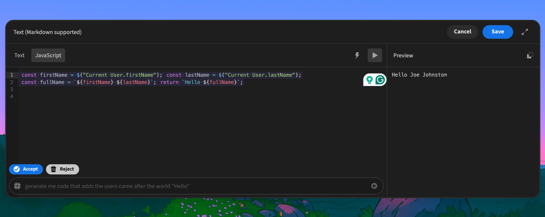 AI-Powered JavaScript Generation