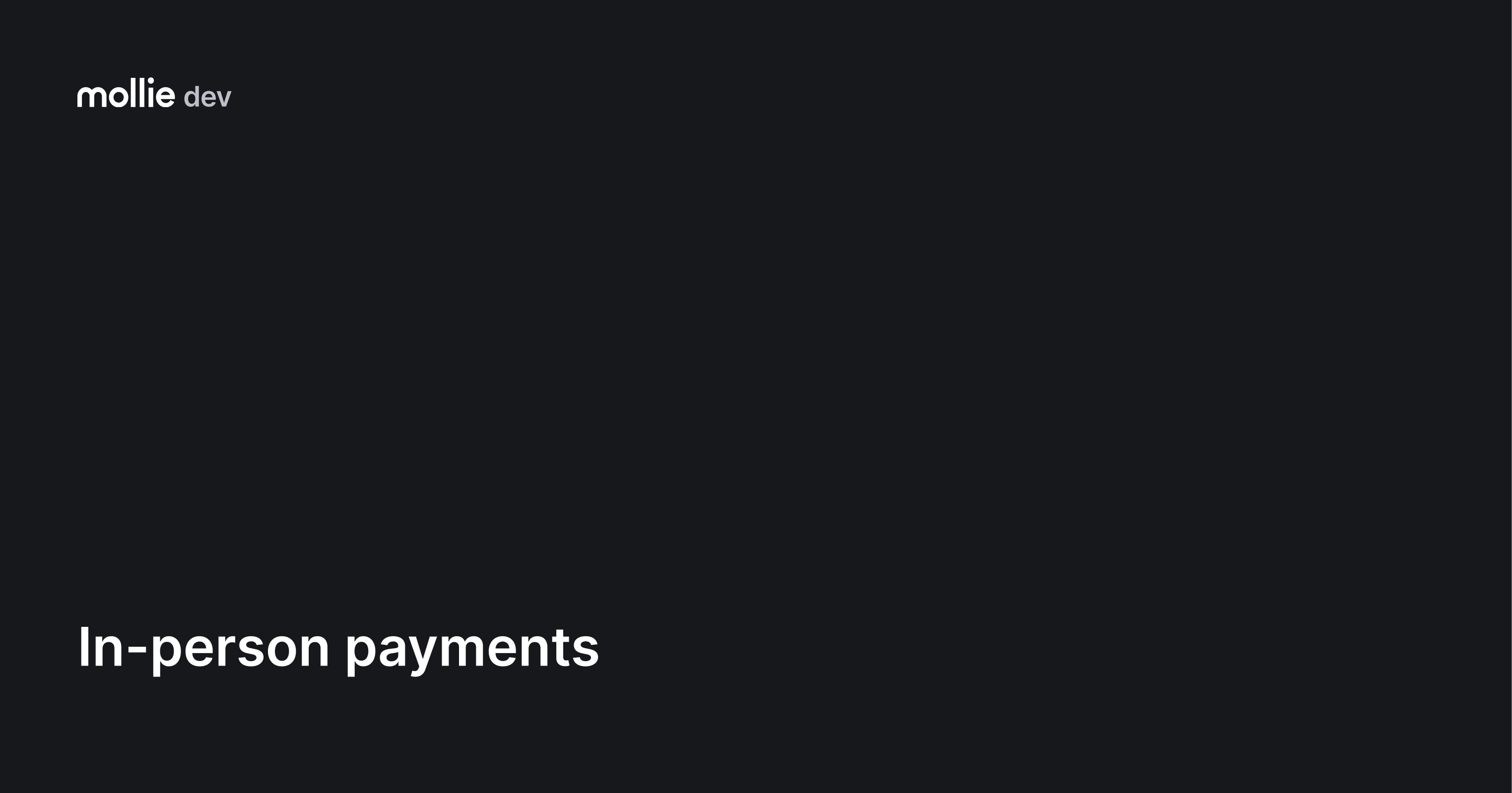 In-person payments | Mollie Documentation