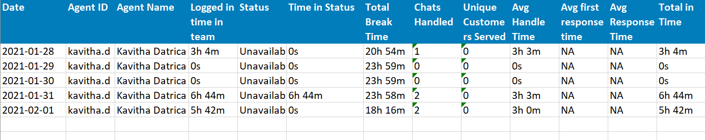 Agent Activity Report