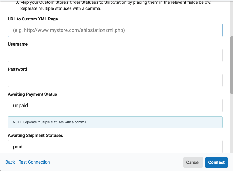 ShipStation Custom Store Integration