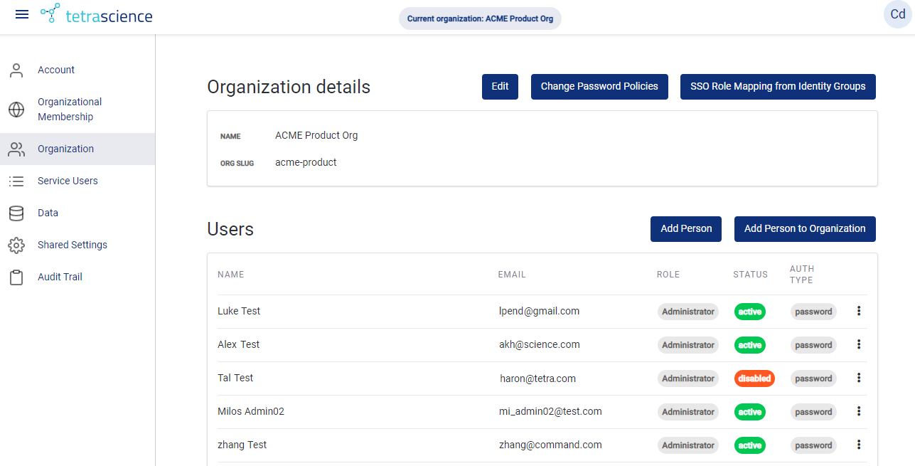 Manage Organizations