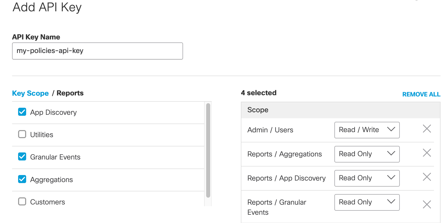 Add Umbrella Api Keys