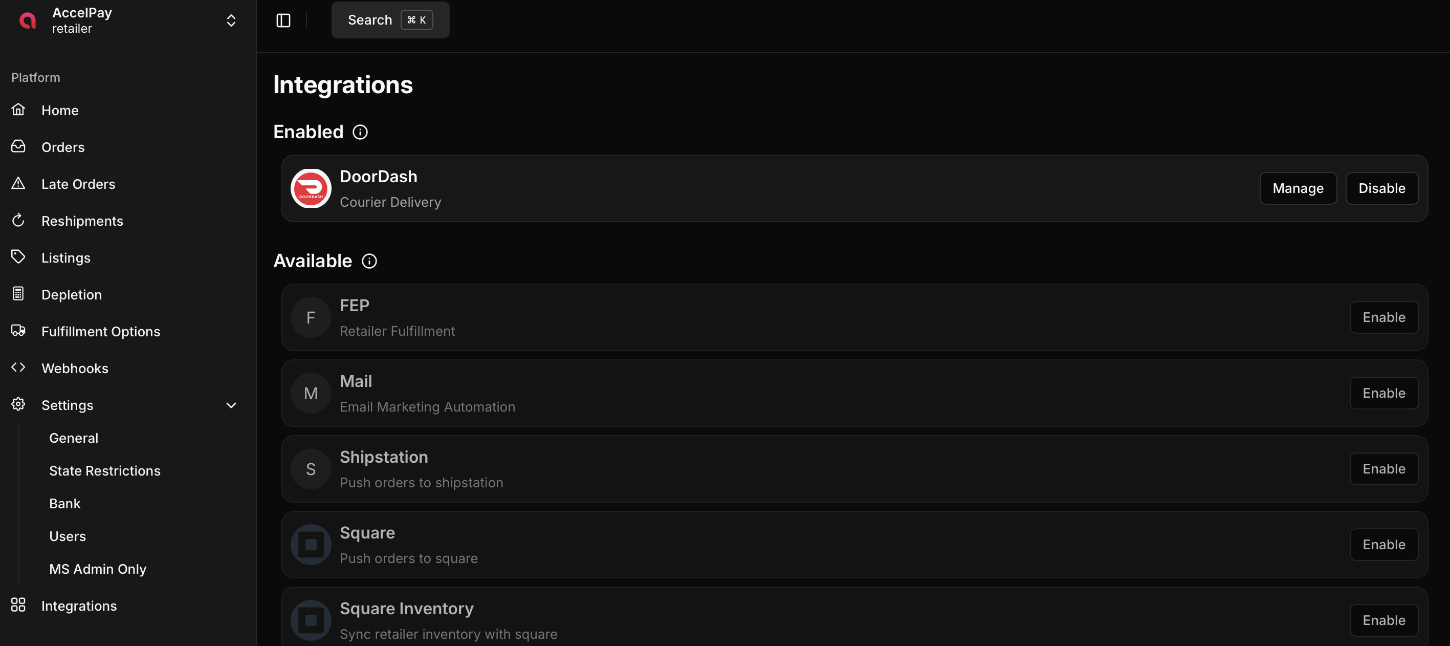 ShipStation Custom Store Integration