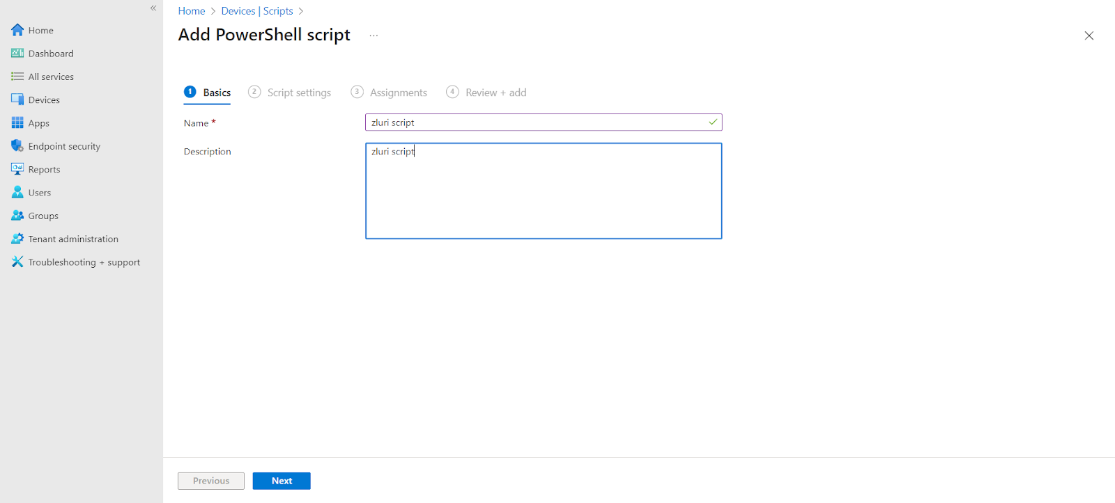 Through MS Intune