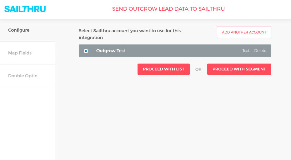 Sailthru & Outgrow Native Integration - Sending Leads collected using Outgrow to Sailthru