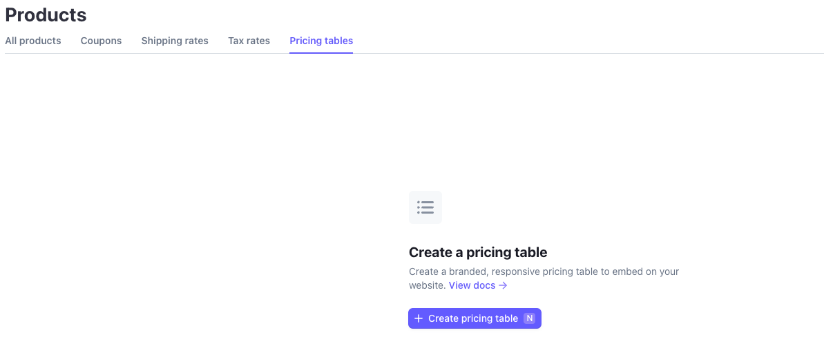 Creating Stripe Pricing Table Creating Stripe Pricing Table