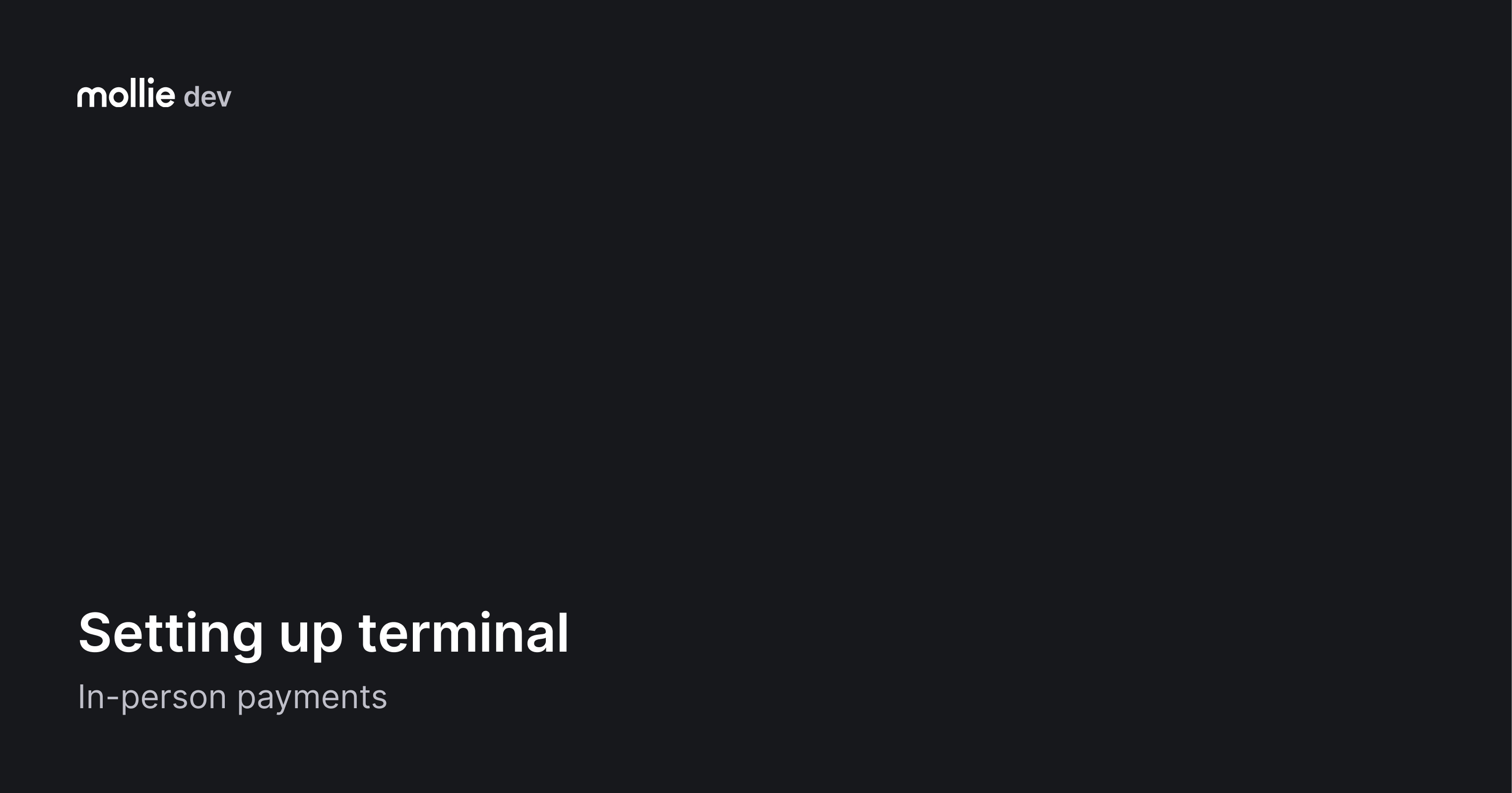 Setting up terminal | Mollie Documentation
