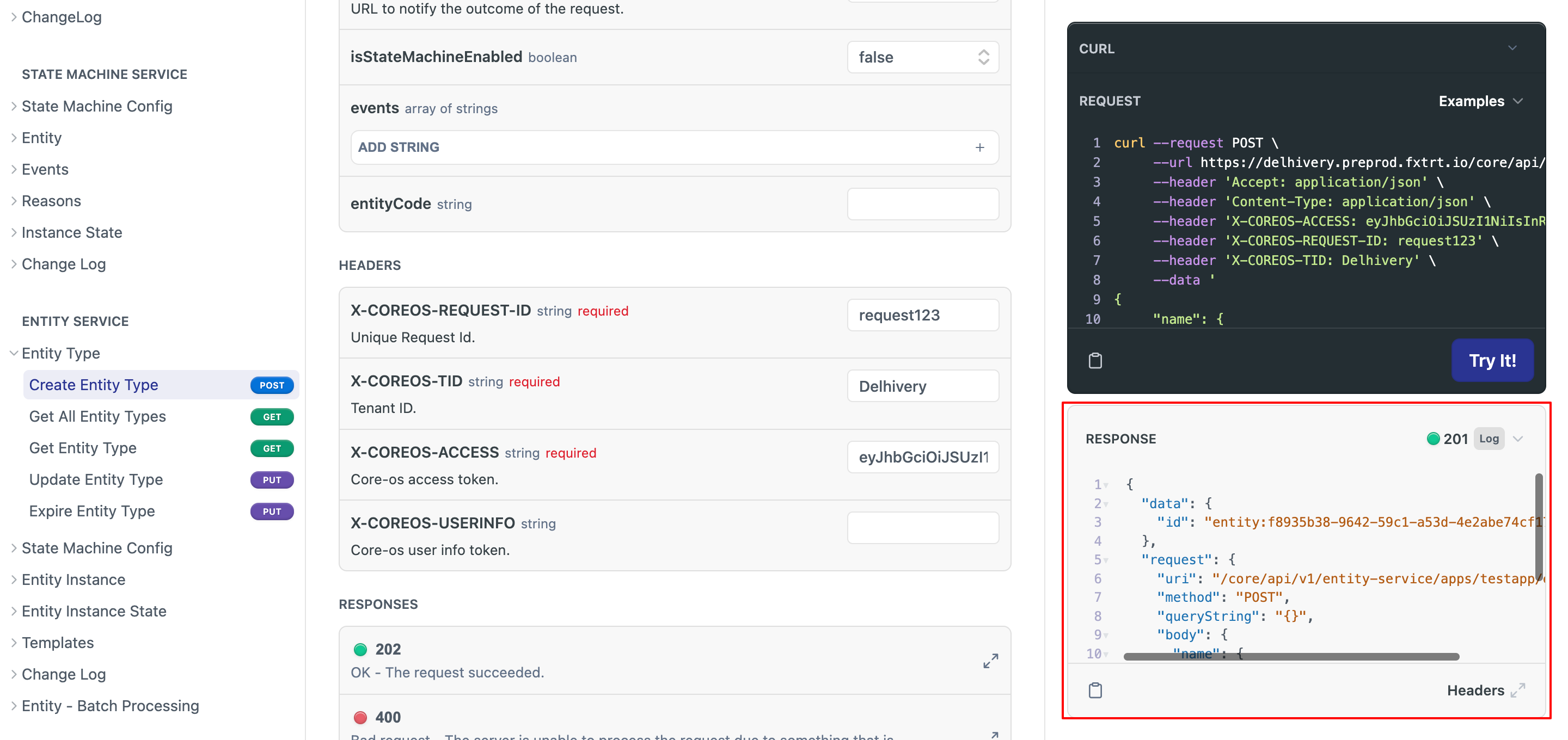 How to use the API 'Try It' feature - OS1 APIs