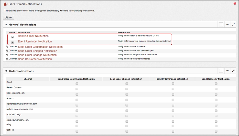 General Notifications