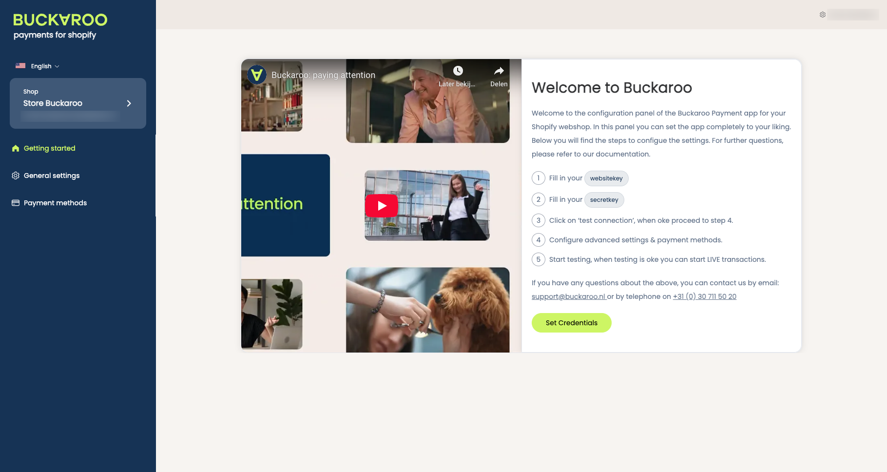 Shopify Integration - Buckaroo App Documentation